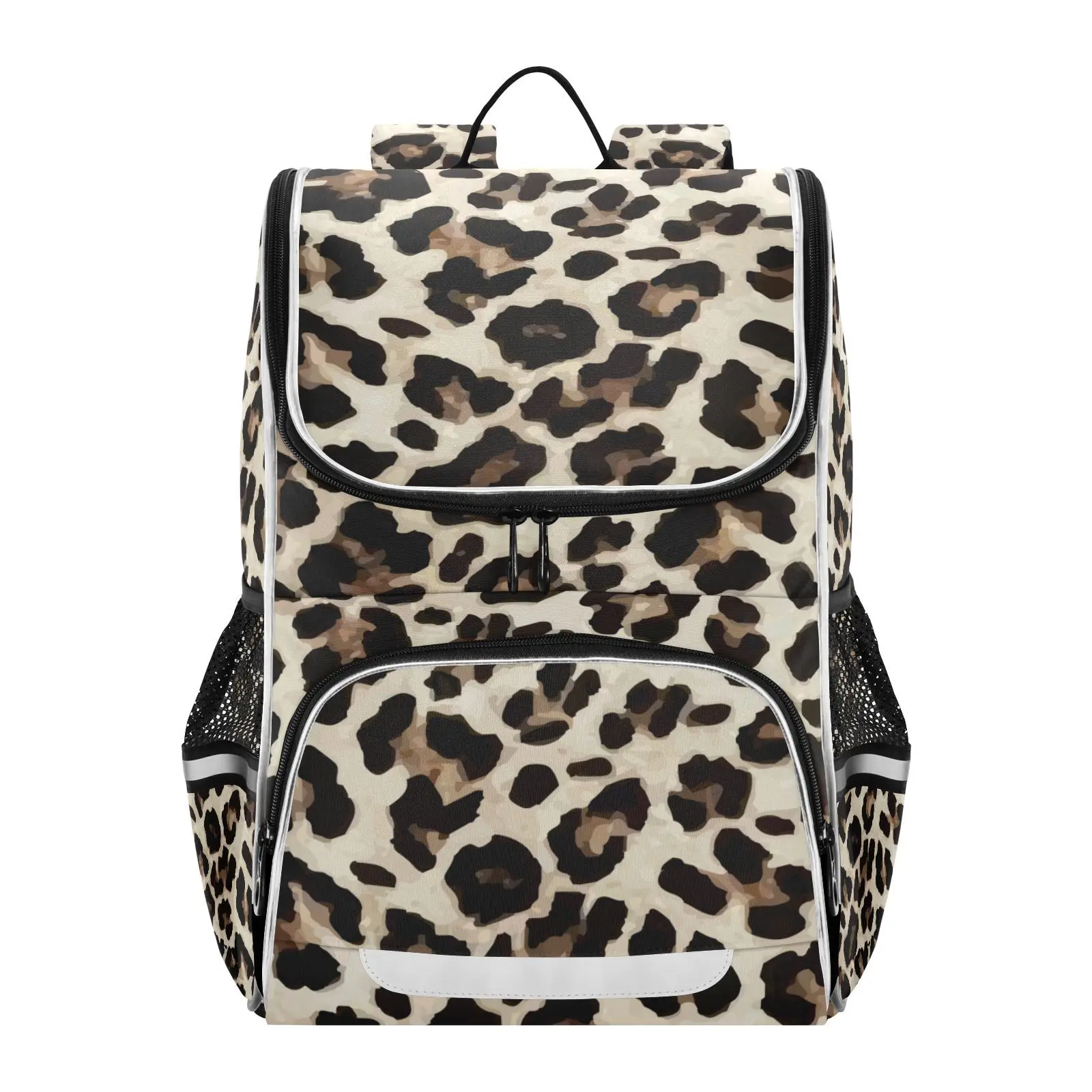 Leopard Print Backpack with Black Trim • My school bag